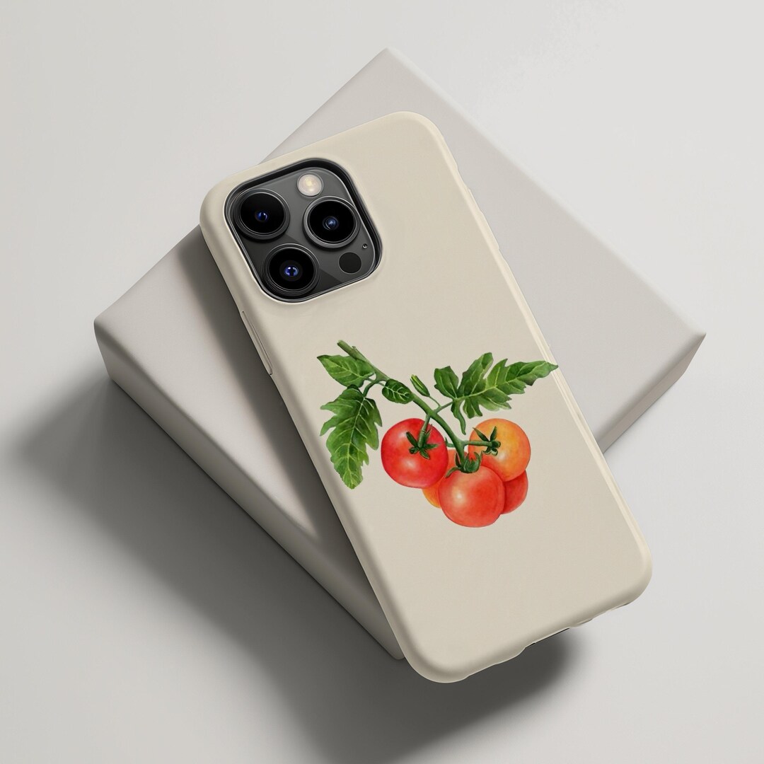 Tomato Phone Case, Tomato Painting Cute Case Garden Lover Custom Trendy ...