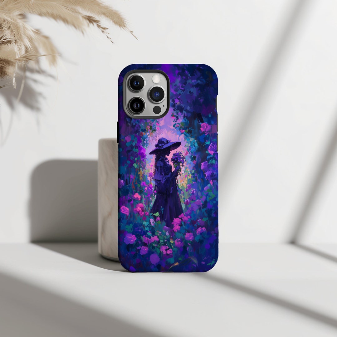 Girl Goth Mystical Witchcore Phone Case Purple Garden Cottagecore ...