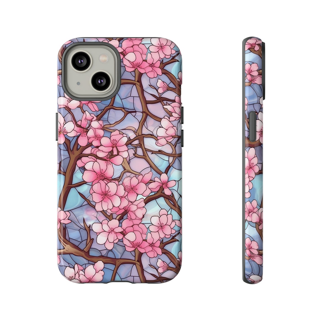 Japanese Cherry Blossom Phone Case Mosaic Vintage Aesthetic Magsafe ...