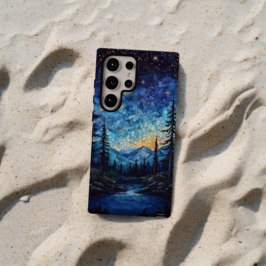 Starry Night Phone Case, Celestial Nature Landscape iPhone Case ...