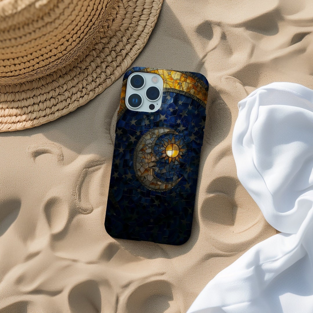 Custom Stained Glass Sun and Moon Phone Case Cosmic Aesthetic iPhone 11 ...