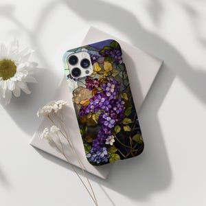 Stained Glass Lilac Phone Case Mosaic Summer Birth Flower Phonecase ...