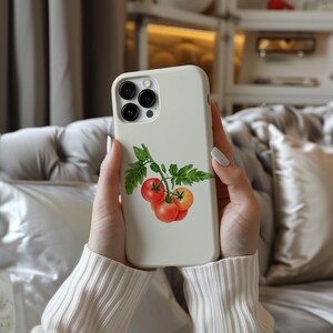 Tomato Phone Case, Tomato Painting Cute Case Garden Lover Custom Trendy ...