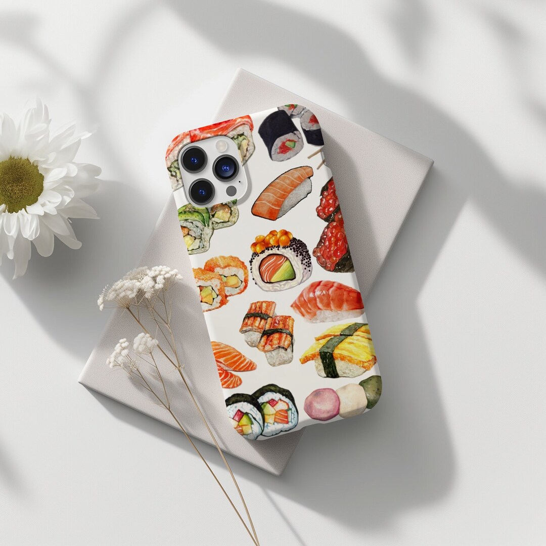Sushi Phone Case, Sushi Lover Gift Art Phone Case Japanese Food Trendy ...