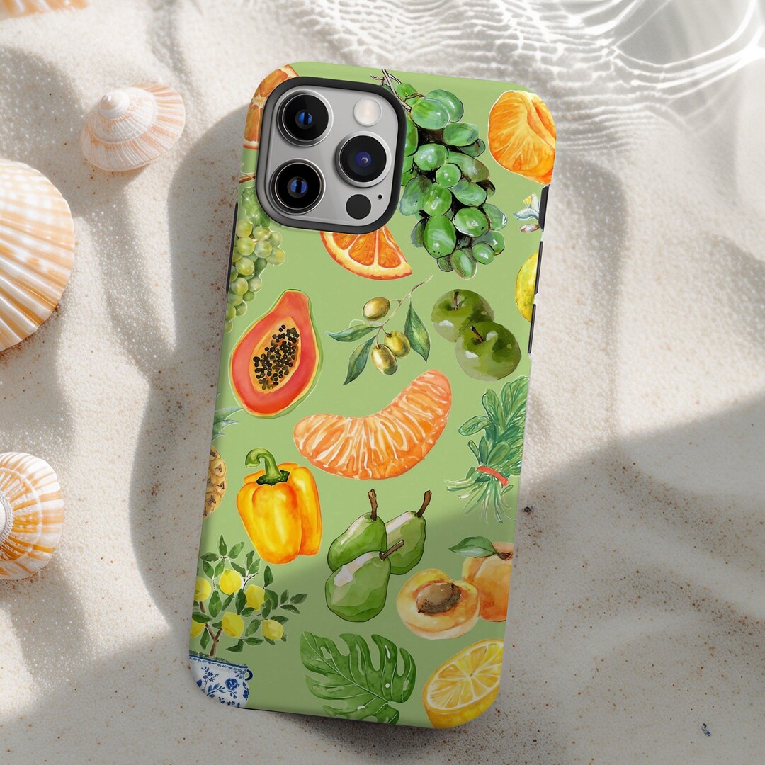 Colorful Tropical Fruits Phone Case Cover, Trendy Fruit Foodie Phone ...