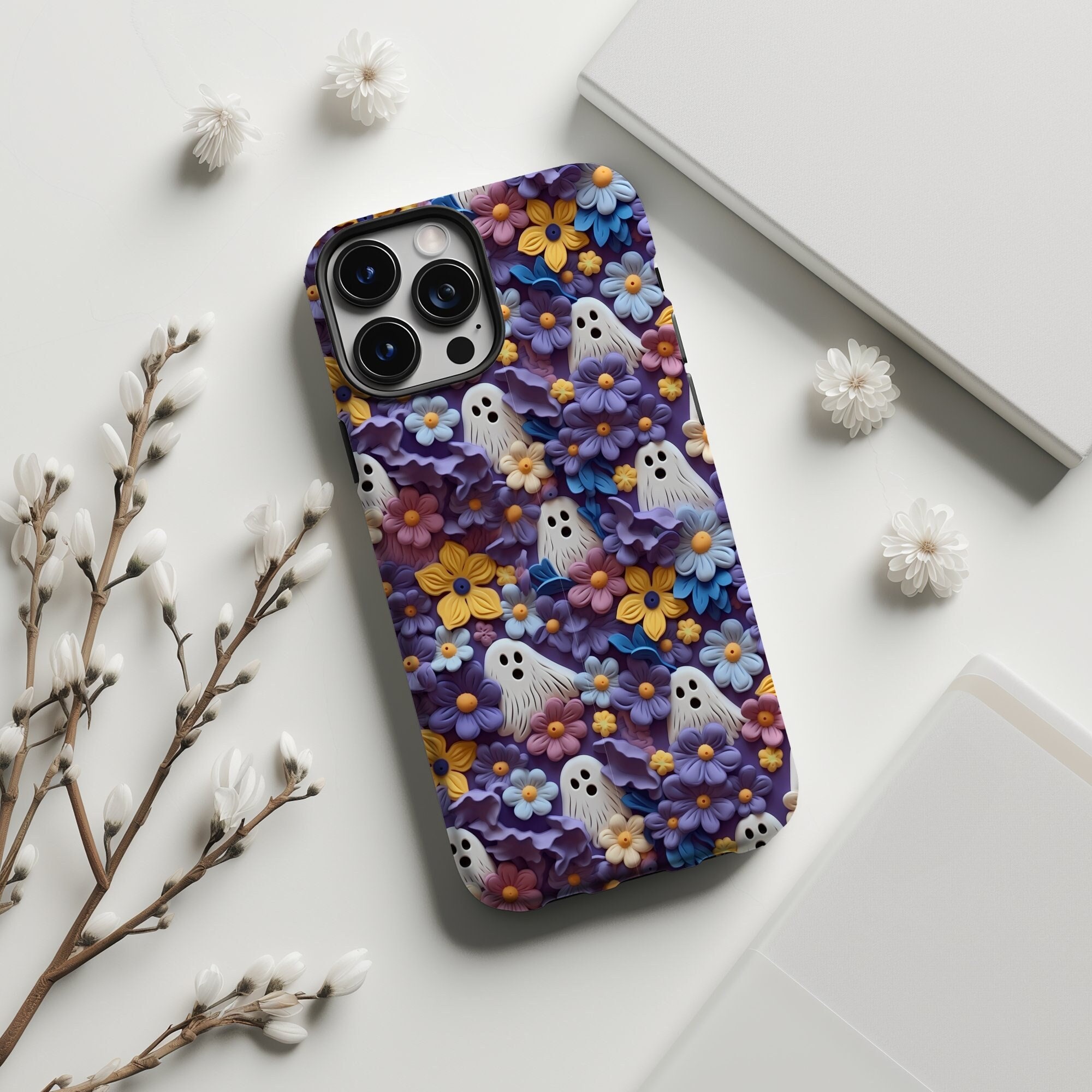 Custom Ghost Clay Style Phone Case Halloween Ghost Aesthetic iPhone 11 ...