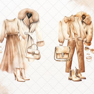 Watercolor Winter Fashion Clipart Bundle, Winter Clothes Clip Art, Cozy ...