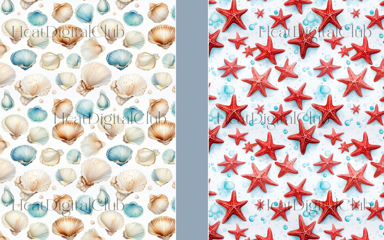 10 Seamless Watercolor Nautical Patterns, Romantic Navy Digital ...