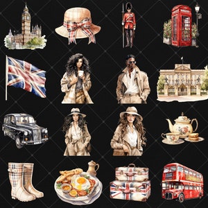 Watercolor Hello London Clipart Bundle, Big Ben, Buckingham Palace ...