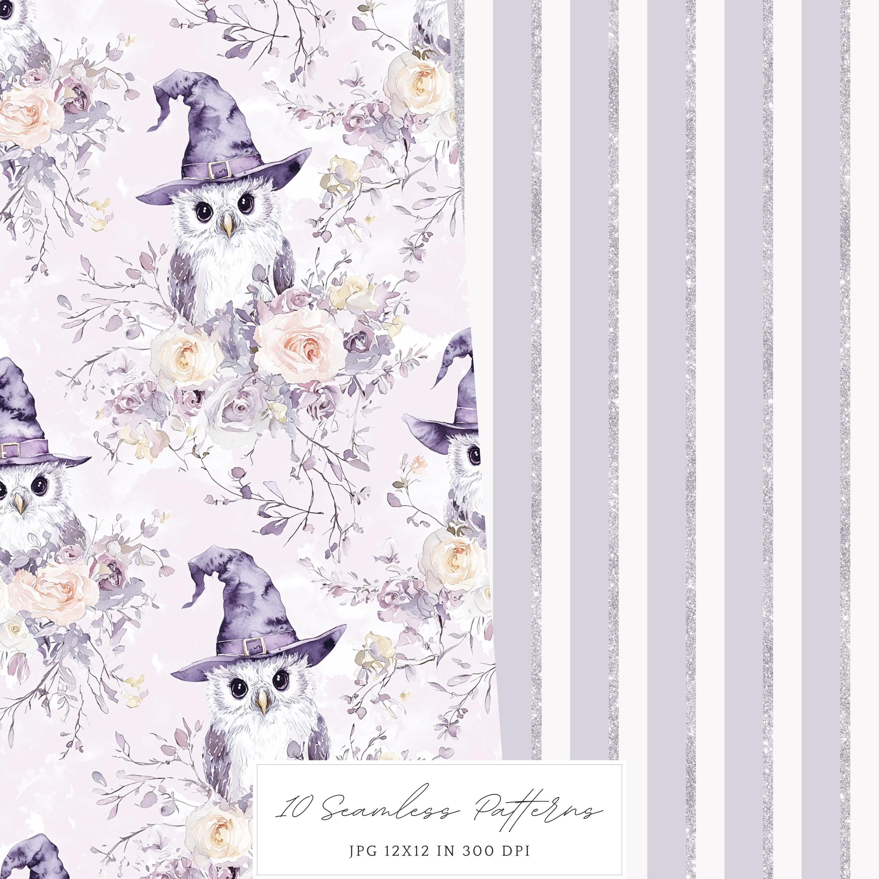 Watercolor Pastel Halloween Seamless Patterns, Pumpkin Spooky Pattern ...