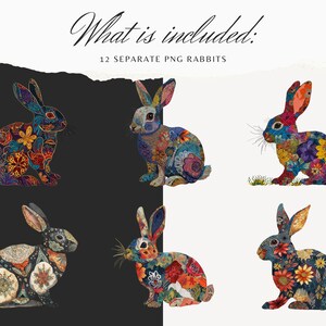 Colorful Rabbits Clipart - Cute Watercolor Bunny Clip Art, Batik Cute ...