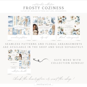 Watercolor Frosty Coziness Clipart, Cozy Winter Clip Art Bundle ...