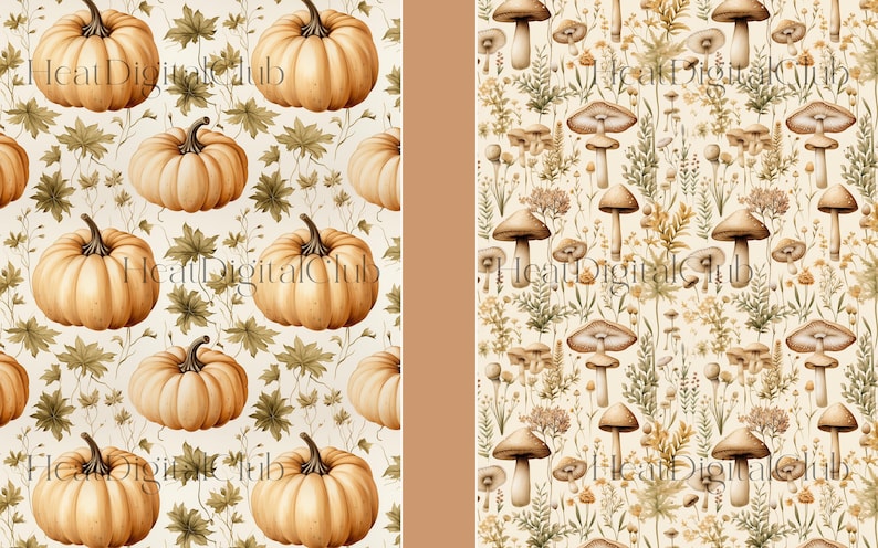 10 Seamless Watercolor Cozy Fall Patterns Autumn Leaves - Etsy