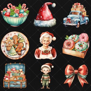 Watercolor Christmas PNG Clipart Bundle Images, Vintage Christmas ...