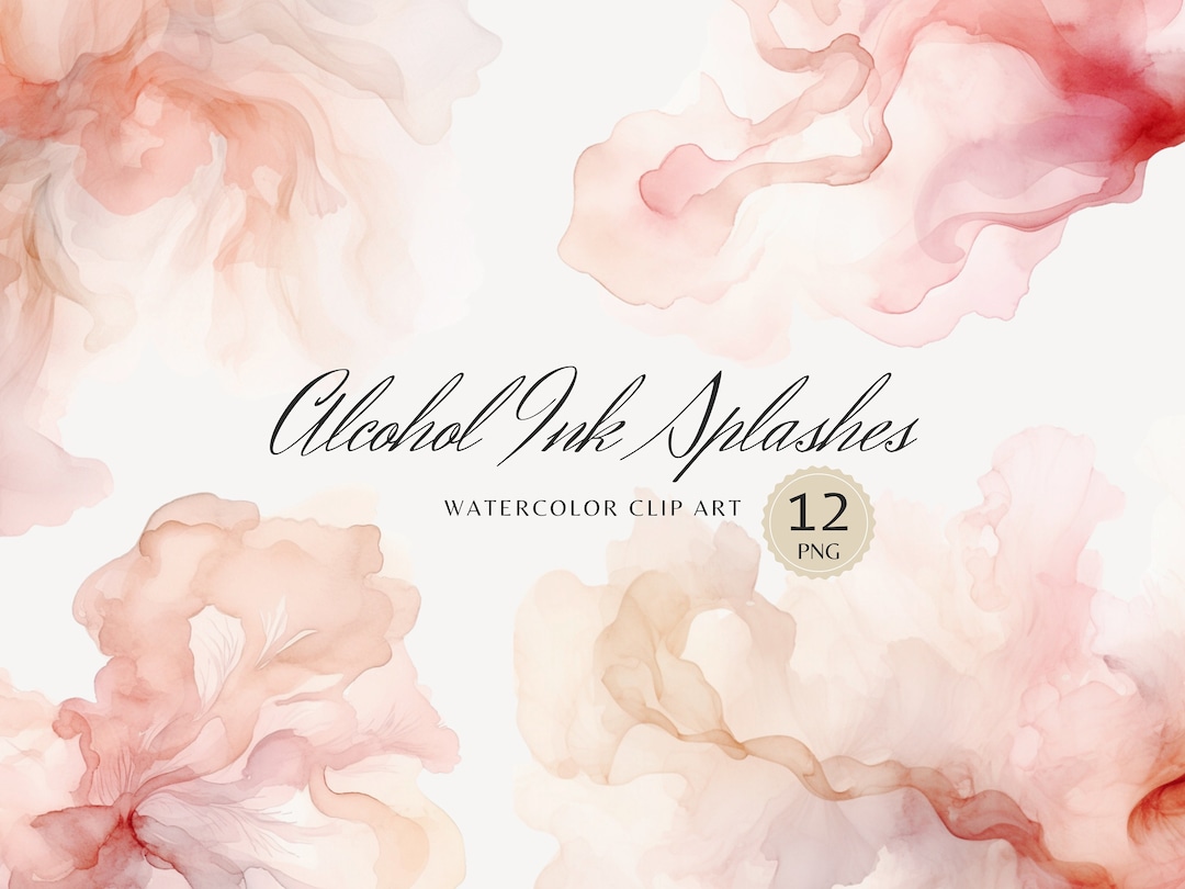Watercolor Alcohol Ink Splashes Clipart, Soft Color Splash Clip Art ...