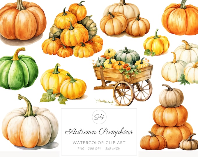 Floral Fantasy Pumpkin Clipart | Set of 10 | High Quality 300 DPI Jpegs ...
