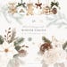 Watercolor Winter Cocoa Floral Arrangements Clipart | Elegant Winter ...