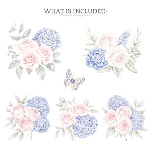 Watercolor Valentines Day Floral Arrangements Clipart, Pink Roses PNG ...