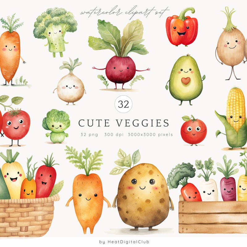 Vegetable Clip Art - Etsy