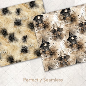 Seamless Cute Neutral Halloween Patterns, Spooky Textures JPEG ...