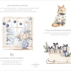 Watercolor Timeless Noël Clipart, Cozy Winter Clip Art Bundle ...
