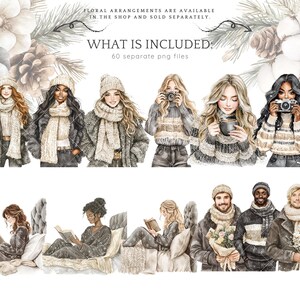 Watercolor Winter Mood Clipart, Cozy Winter Clip Art Bundle, Rustic ...