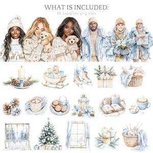 Watercolor Frosty Coziness Clipart, Cozy Winter Clip Art Bundle ...