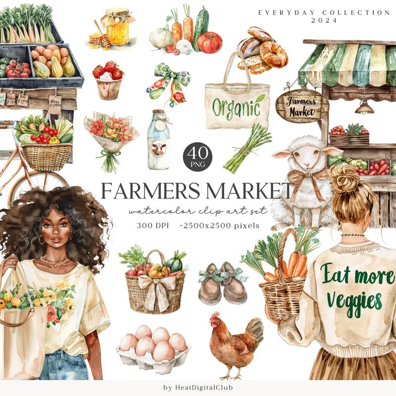 Farmers Market Clipart - Etsy