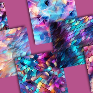 20 Seamless Holographic Textures Patterns, Metallic Digital Download ...