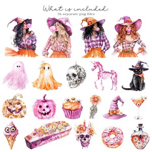 Watercolor Groovy Halloween Clipart, Hippie Spooky Halloween Clip Art ...