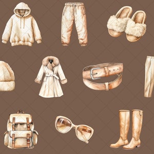Watercolor Winter Fashion Clipart Bundle, Winter Clothes Clip Art, Cozy ...