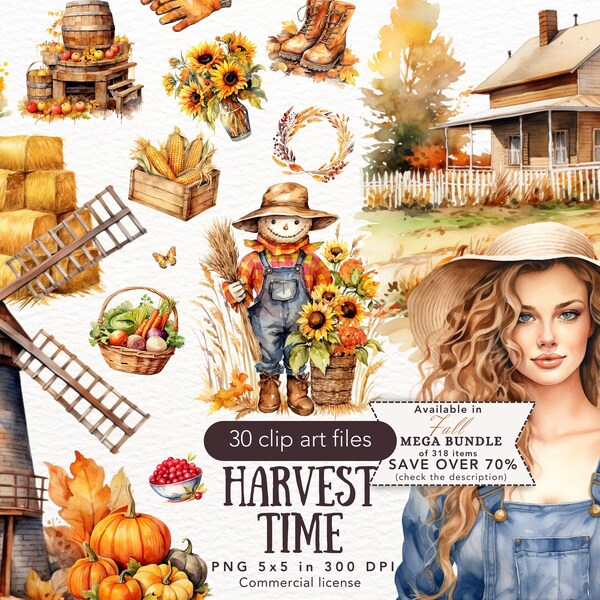 Fall Clipart for Commercial Use - Etsy