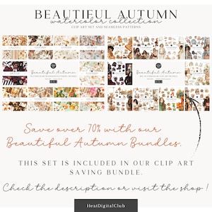 Watercolor Autumn Mood Clipart Bundle, Fall Clipart PNG, Neutral Cozy ...
