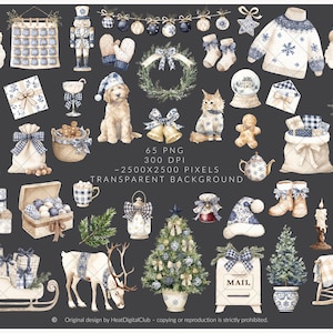 Watercolor Timeless Noël Clipart, Cozy Winter Clip Art Bundle ...