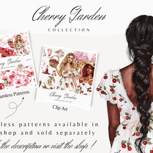 Watercolor Cherry Garden Clipart Bundle, Berries Clip Art, Summer ...