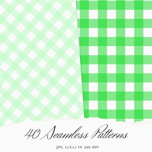 Pastel Gingham Plaid Seamless Patterns, Diagonal and Straight Gingham ...