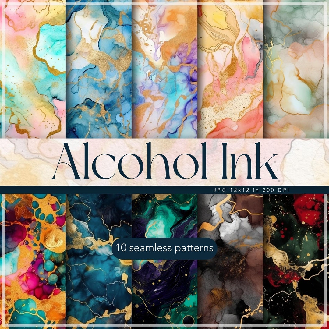 10 Seamless Alcohol Ink Patterns JPEG Digital Download Repeating ...