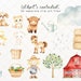 Watercolor Cute Farm Clipart Bundle, Funny Farm Animals Digital Clip ...