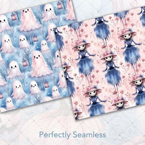 Seamless Cute Pastel Halloween Patterns, Spooky Pastel Textures JPEG ...