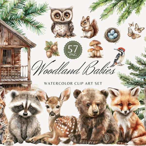 Woodland Clip Art - Etsy