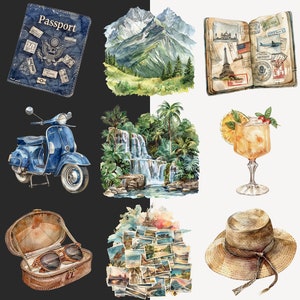 Watercolor Worldwide Adventure Clipart, World Traveller Clip Art ...
