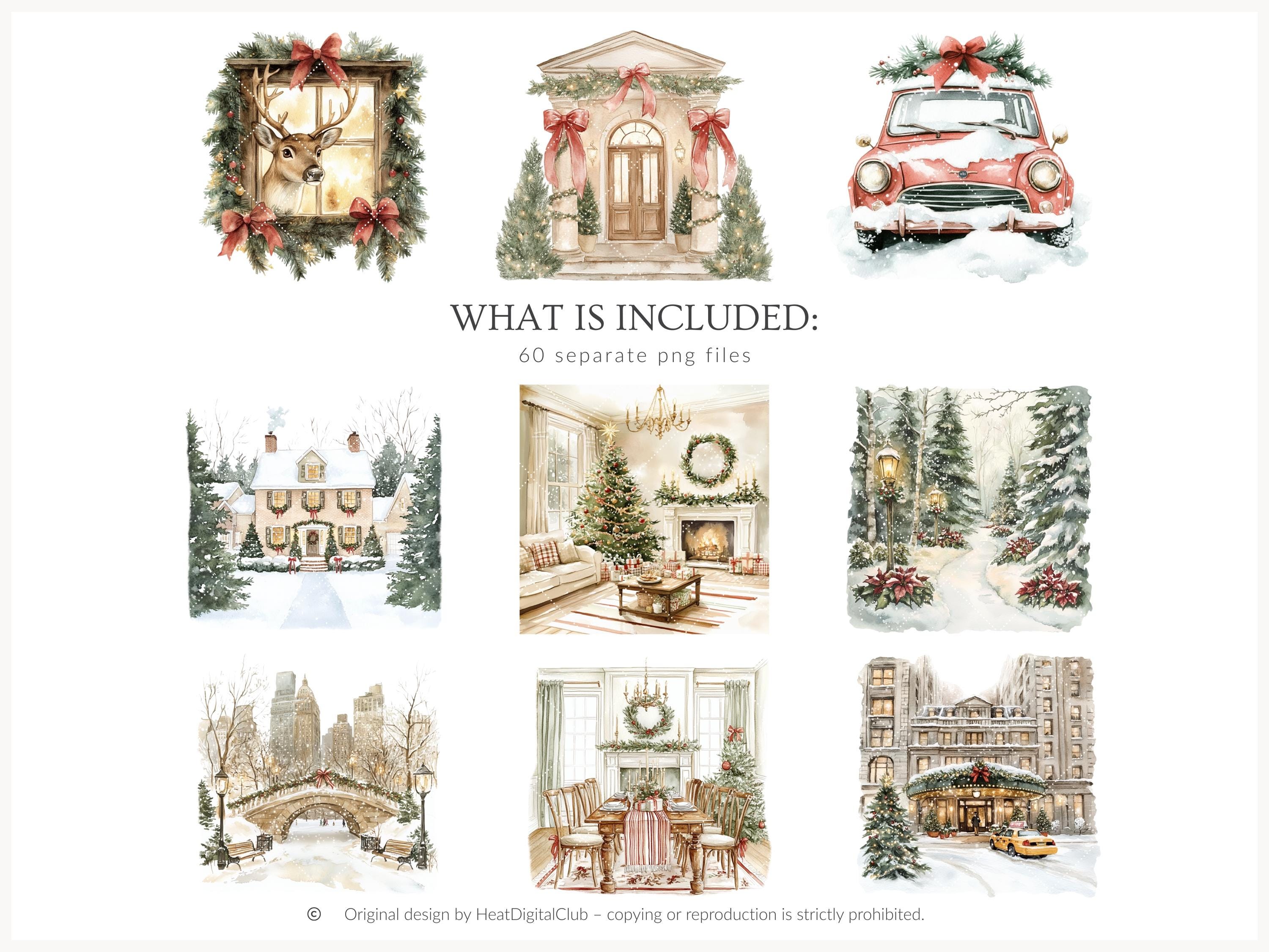 Watercolor Warm Holidays Clipart, Cozy Winter Clip Art Bundle ...