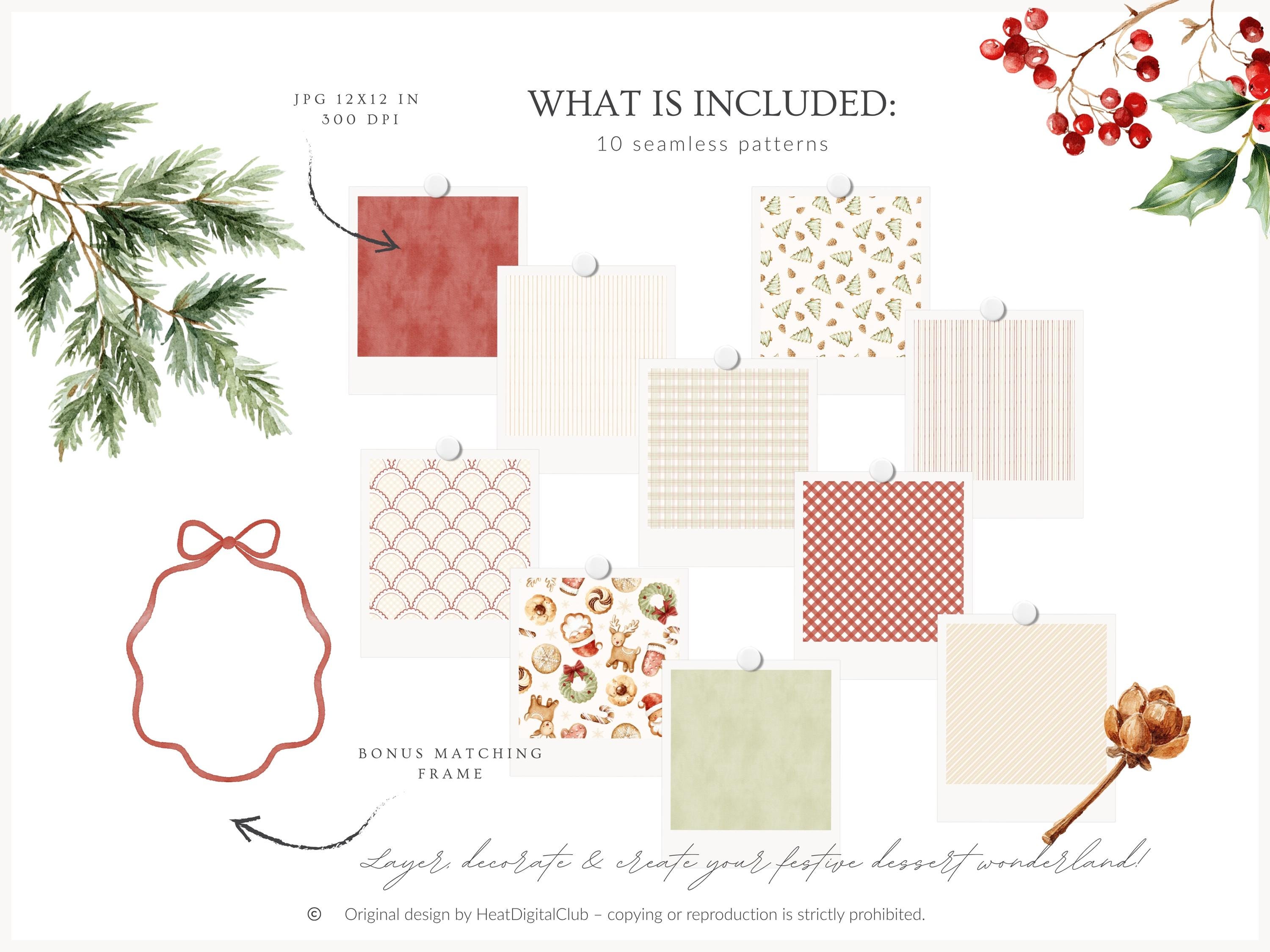 Watercolor Christmas Bakery Clipart, Holiday Treats Clipart, Festive ...