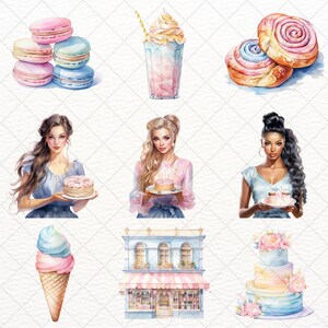 Watercolor Sweet Lover Clipart Bundle, Sweets Clip Art, Deserts, Candy ...