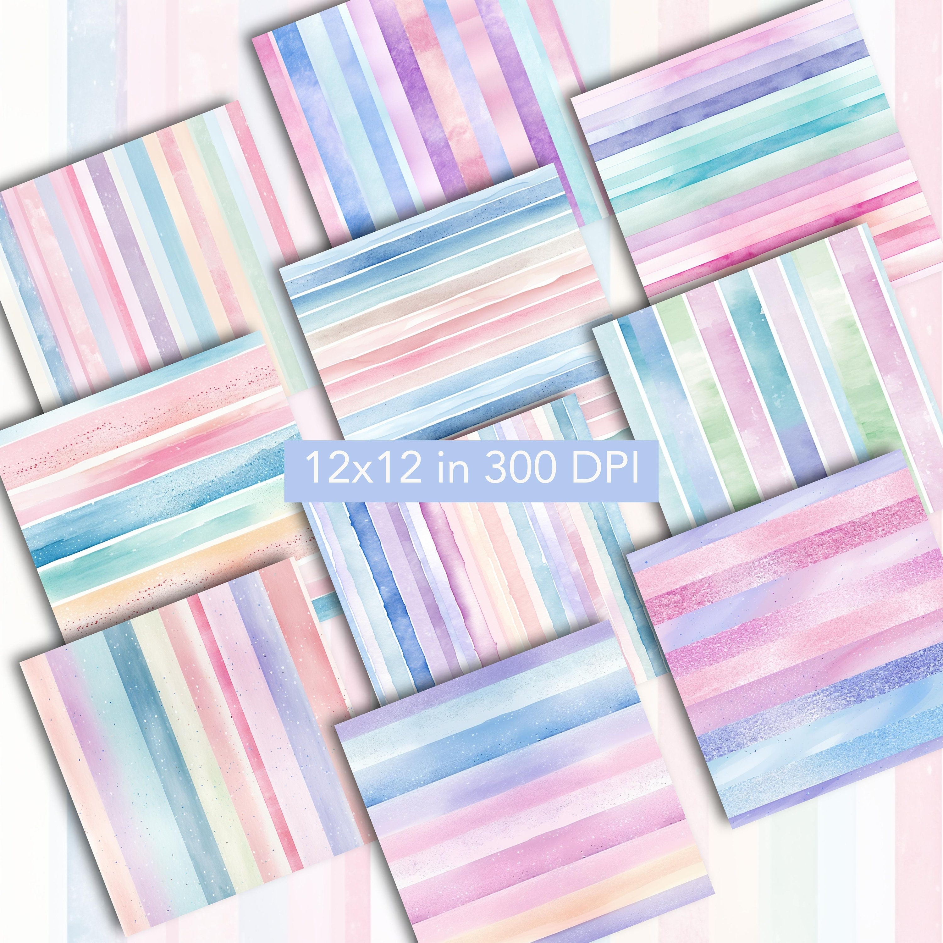 Seamless Watercolor Pastel Patterns Bundle JPEG Digital - Etsy