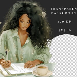 Watercolor Green Planner Lover Clipart, Planner Clip Art, Planner Girl ...