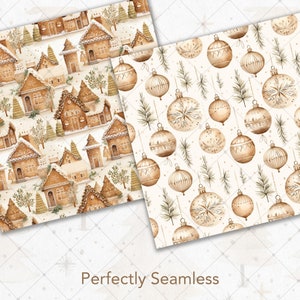 10 Seamless Watercolor Christmas Patterns, Xmas JPEG, Holiday Digital ...