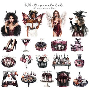 Watercolor Halloween Party Clipart, Spooky Halloween Clip Art ...