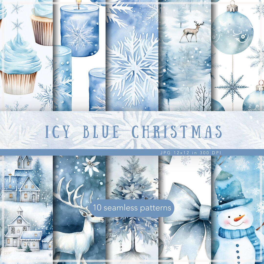 10 Seamless Watercolor Christmas Patterns Xmas JPEG Holiday - Etsy