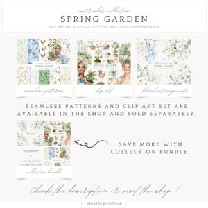 Watercolor Spring Garden Floral Arrangements Clipart, Gentle Spring ...